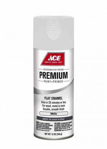 Ace Premium Enamel Spray Paint Flat White 12 OZ - Colorbank