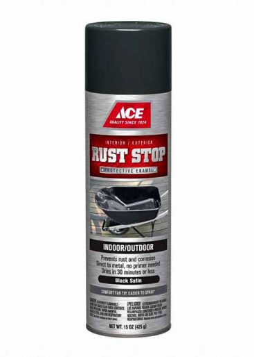 Ace Rust Stop Satin Black Spray Paint 15 oz. - Colorbank