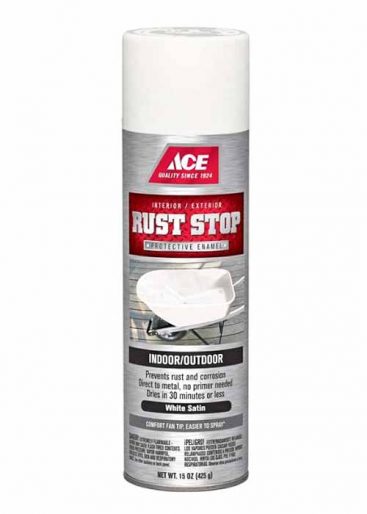 Ace Rust Stop Satin White Spray Paint 15oz - Colorbank
