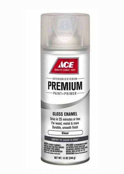 Ace Premium Enamel Spray Paint Clear Gloss 12 OZ - Colorbank