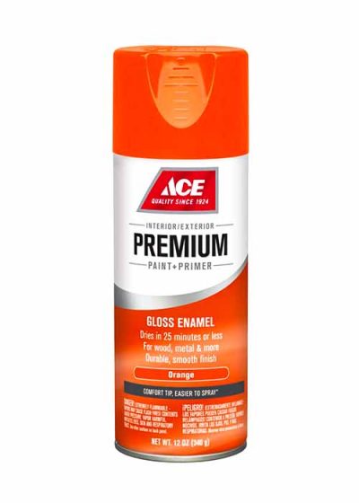 Ace Premium Enamel Spray Paint Gloss Orange 12 OZ - Colorbank
